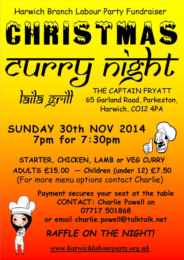 Christmas Curry Night Fundraiser! – Harwich Branch