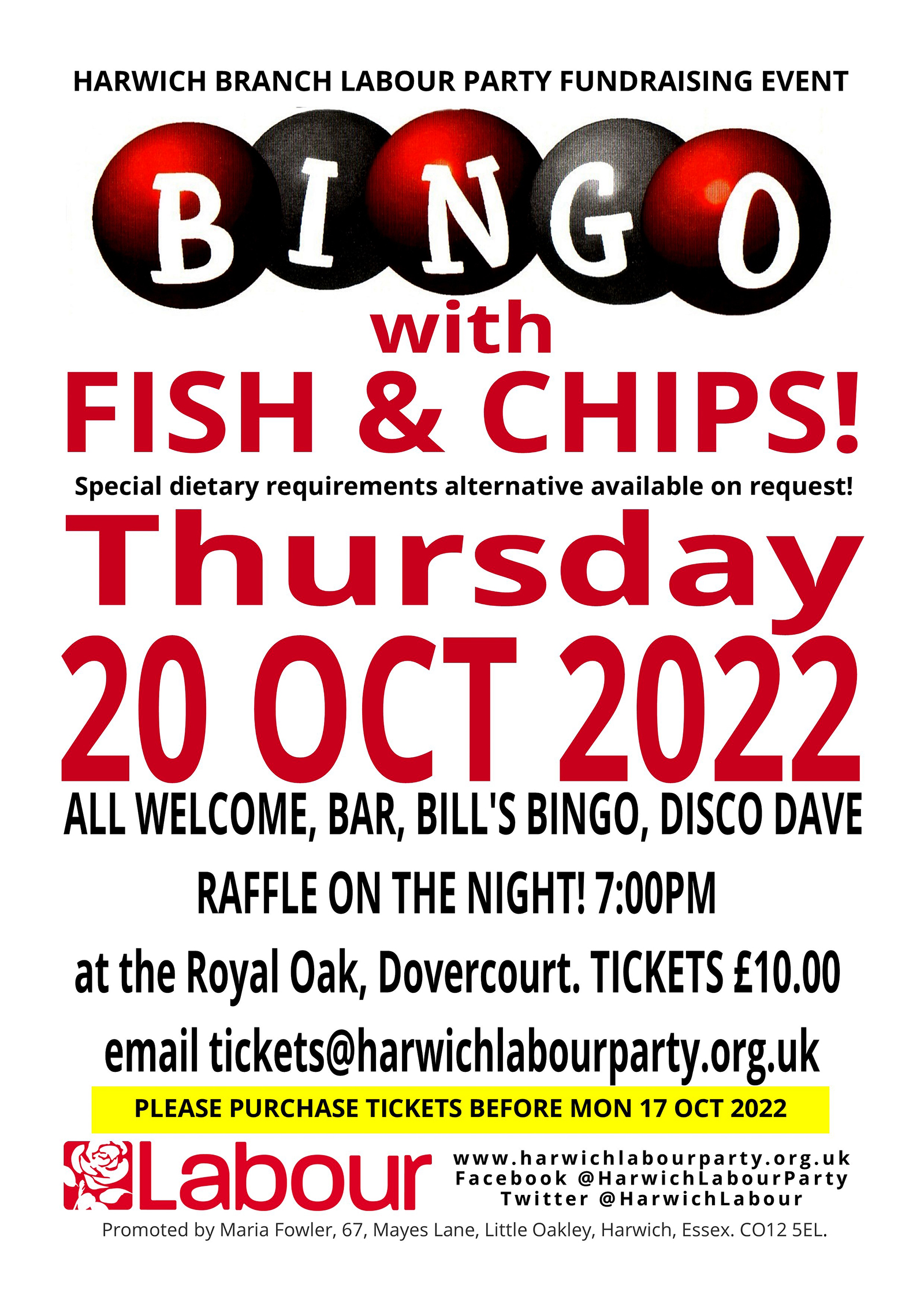 Bingo Night with Fish & Chips! – Harwich Branch